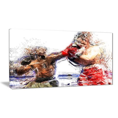 Click here for Design Art Boxing Knock Out Canvas Wall Art Multi-... prices