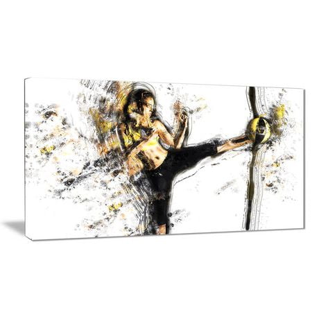 Click here for Design Art Kick Ball Canvas Wall Art Multi-Color prices