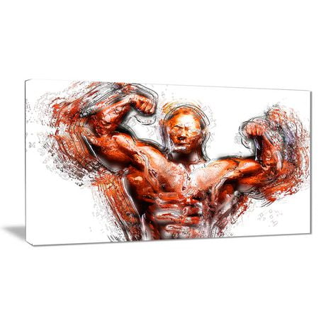 Click here for Design Art Body Building Lean Out Canvas Wall Art... prices