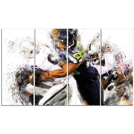 Click here for Design Art Football Tackle Canvas Wall Art Multi-C... prices