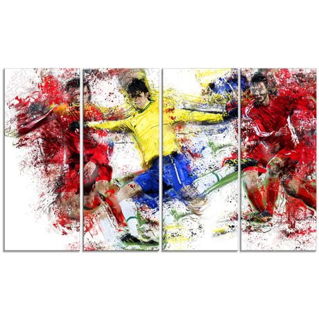 Click here for Design Art Soccer Break Away Canvas Wall Art Multi... prices