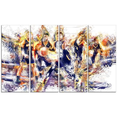 Click here for Design Art Basketball Lets Go Offense Canvas Wall... prices