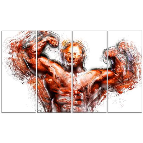 Click here for Design Art Body Building Lean Out Canvas Wall Art... prices