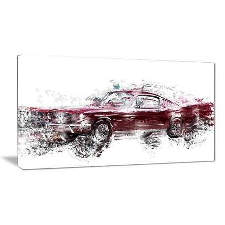 Click here for Design Art Wine Colored Muscle Car Canvas Wall Art... prices