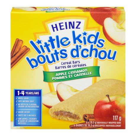 Click here for Heinz Little Kids Apple Cinnamon Cereal Bars prices
