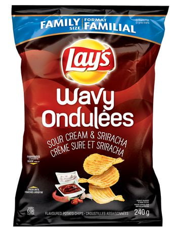 Lay's Wavy Sour Cream & Sriracha Family Size Potato Chips - Walmart.ca