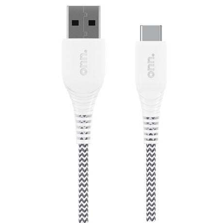 onn. USB Hi-Speed Certified USB-C to USB 6 FT/1.8 m Braided Charge ...