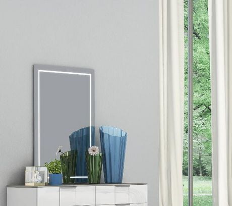 Click here for K-Living Harvey Mirror In Flannel Grey With Led Li... prices