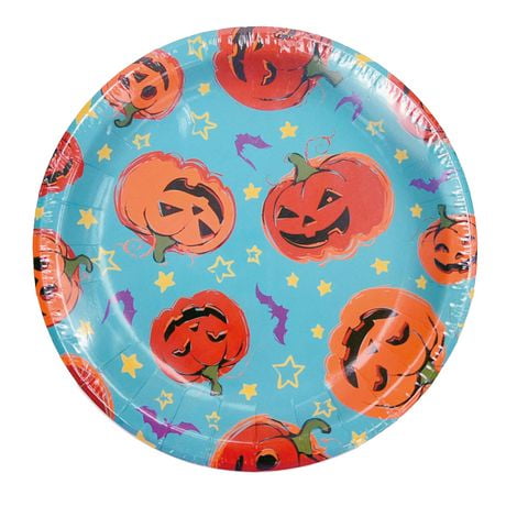 Pumpkin Face Small Round Paper Plates, 12CT - Walmart.ca