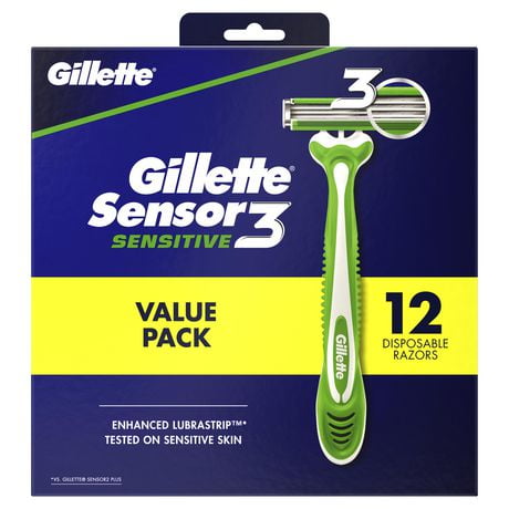 Gillette Sensor3 Sensitive Men's Disposable Razors, Value Pack ...