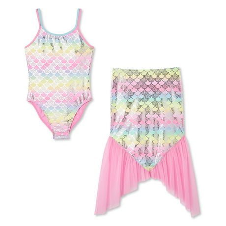 Click here for George Girls Mermaid Swimsuit 2-Piece Set Pink L prices