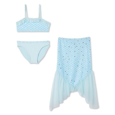 Click here for George Girls Mermaid 3-Piece Swimsuit Blue L prices