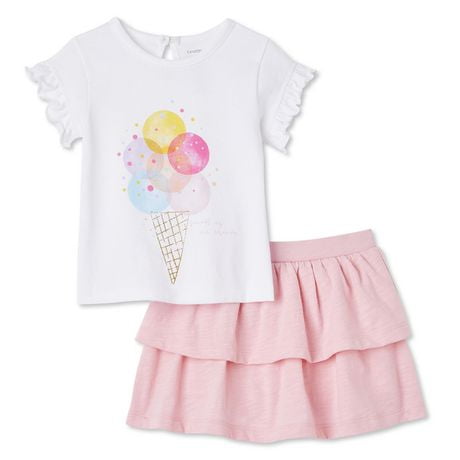Click here for George Baby Girls Tee And Skort 2-Piece Set Pink 0... prices