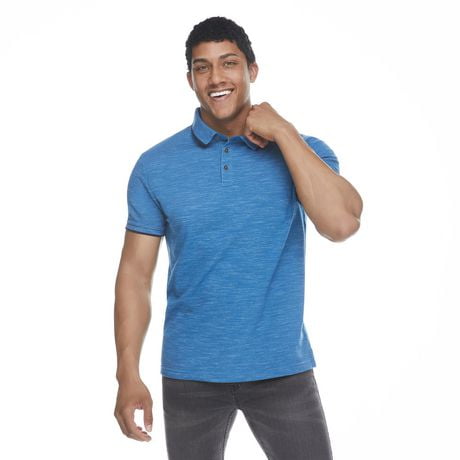 Click here for George Mens Melange Stretch Pique Polo Blue S prices