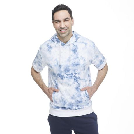 Click here for George Mens Printed French Terry Popover Hoodie Bl... prices