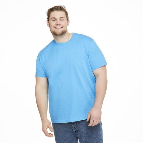 George Big Mens Basic Crew Neckline Tee Blue-M 3Xl