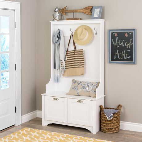 Click here for Prepac Wide Hall Tree With Shaker Doors White prices
