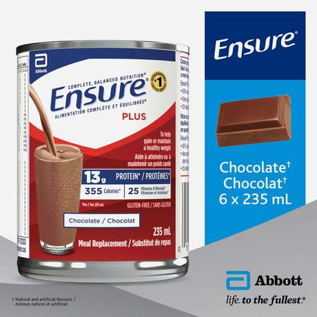 Ensure® Plus, Complete Balanced Nutrition, Chocolate, 12 x 235 mL Can ...