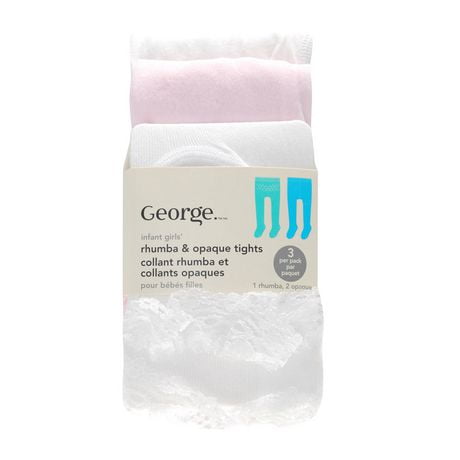 Click here for George Girls 3Pk Rhumba And Opaque Tights White 0-... prices