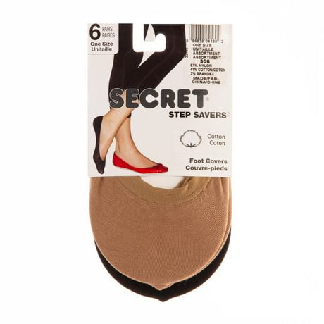 Secret® Step Savers 6pk Cotton Foot Covers, One Size - Walmart.ca
