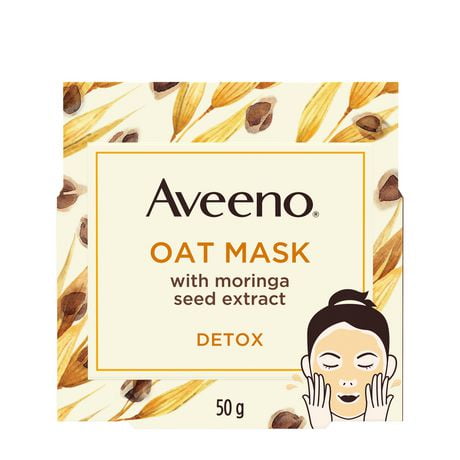Aveeno Oat Mask, Vitamin E and Moringa Seed Extract, Detox Face Mask ...