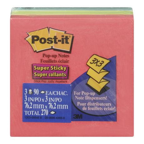 Post-it® Super Sticky Pop-up Notes | Walmart Canada