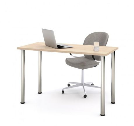 Click here for Bestar 24 X 48 Table With Round Metal Legs Norther... prices