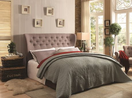 Click here for Topline Home Furnishings Grey Winged Queen Bed Gre... prices
