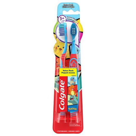 Colgate Kids Pokemon Extra Soft Toothbrush with Suction Cup- 2 Count ...