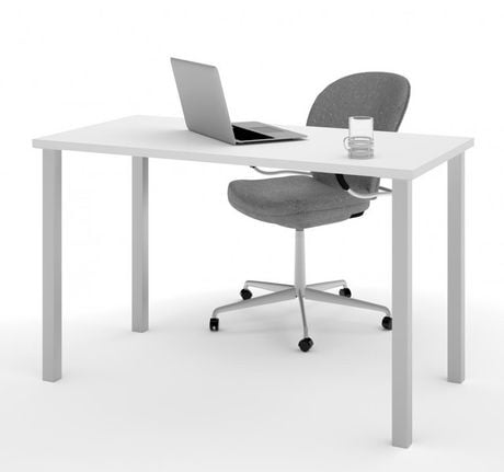 Click here for Bestar 24 X 48 Table With Square Metal Legs White prices