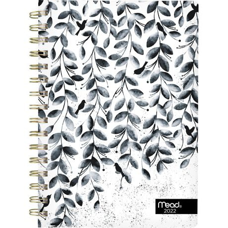 Click here for Mead Black Leaf Medium Planner 2022 Black & White prices