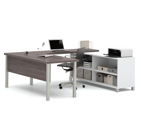 Click here for Bestar Pro-Linea U-Desk White & Bark Gray 76 X 86 prices