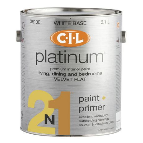 CIL Platinum 2 In 1 Velvet Flat Paint/Primer | Walmart Canada