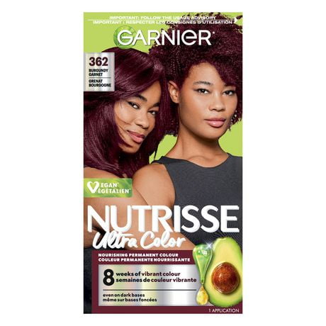 Garnier Nutrisse Ultra Color Permanent Hair Dye, Vibrant Long-Lasting ...