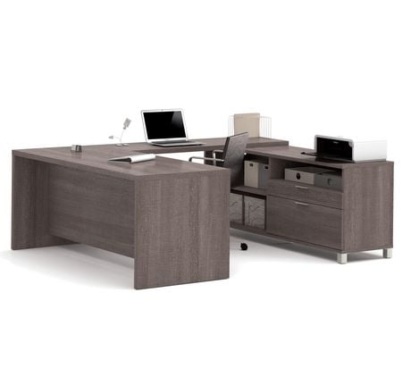 Click here for Bestar Pro-Linea U-Desk Bark Gray prices