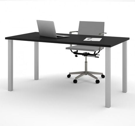 Click here for Bestar 30 X 60 Table With Square Metal Legs Black prices