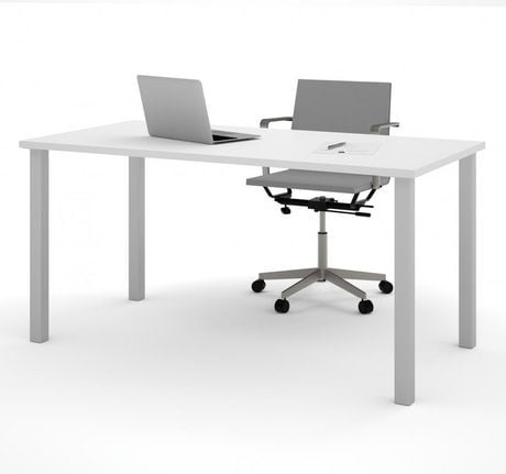 Click here for Bestar 30 X 60 Table With Square Metal Legs White prices