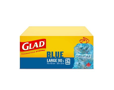 Glad Blue Recycling Bags - Large 90 Litres - ForceFlex,, Drawstring, 24 ...