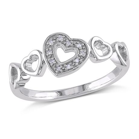 Click here for Miabella Diamond Accent Sterling Silver Multi-Hear... prices