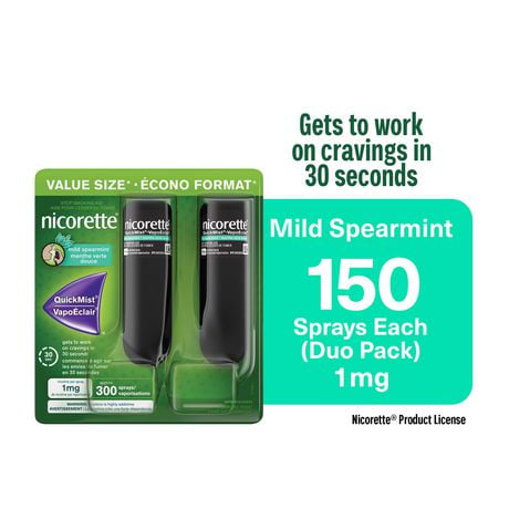 Nicorette Nicotine QuickMist Spray, Quit Smoking Aid, Mild Spearmint ...