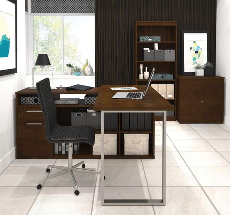 Click here for Bestar Solay L-Shaped Desk With Lateral File And B... prices
