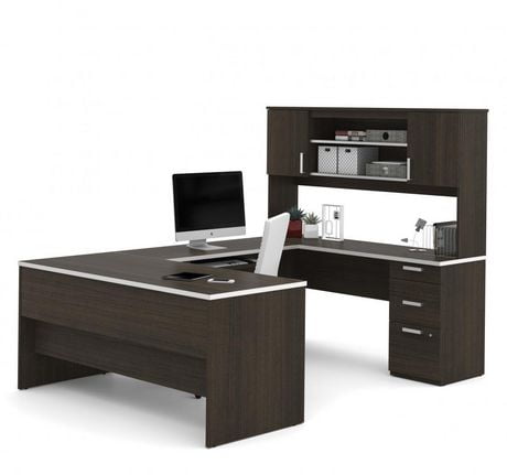 Click here for Bestar Ridgeley U-Shaped Desk Dark Chocolate prices