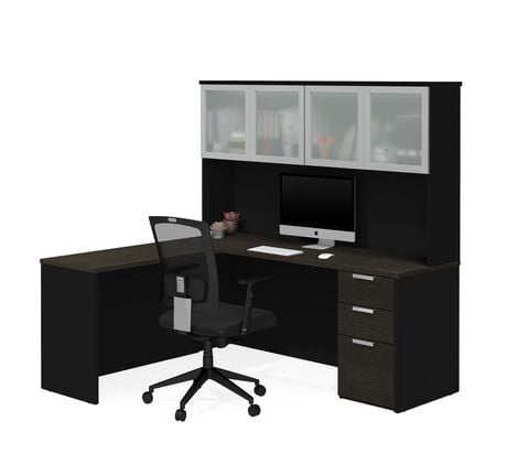 Click here for Bestar Pro-Concept Plus L-Desk With Frosted Glass... prices