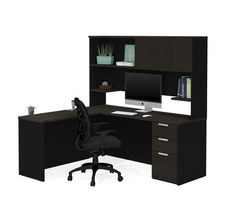 Click here for Bestar Pro-Concept Plus L-Desk With Hutch Deep Gre... prices