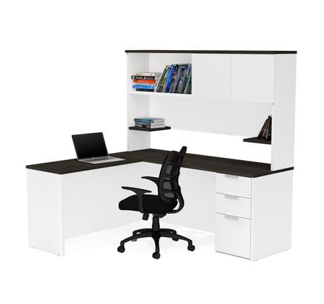 Click here for Bestar Pro-Concept Plus L-Desk With Hutch White &... prices