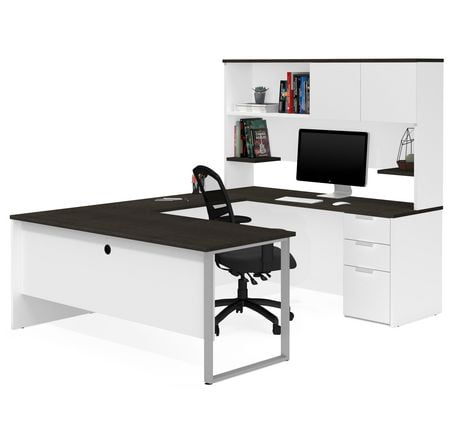Click here for Bestar Pro-Concept Plus U-Desk With Hutch White &... prices