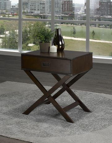 Click here for Brassex Inc Soho Cross Base Accent Table  Espresso... prices