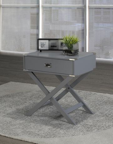 Click here for Brassex Inc Soho Cross Base Accent Table Grey prices