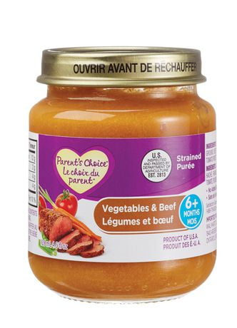 Parent's Choice Strained Vegetables & Beef, 6+ Months - Walmart.ca