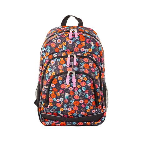 Jetstream Double Front Pockets Backpack, Floral, Multi Pocket backpack ...